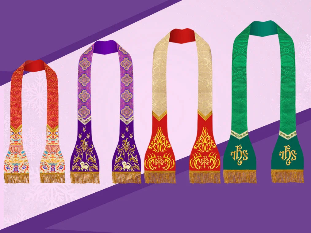 Roman Stole – Embroidered Liturgical Stole - PSG VESTMENTS