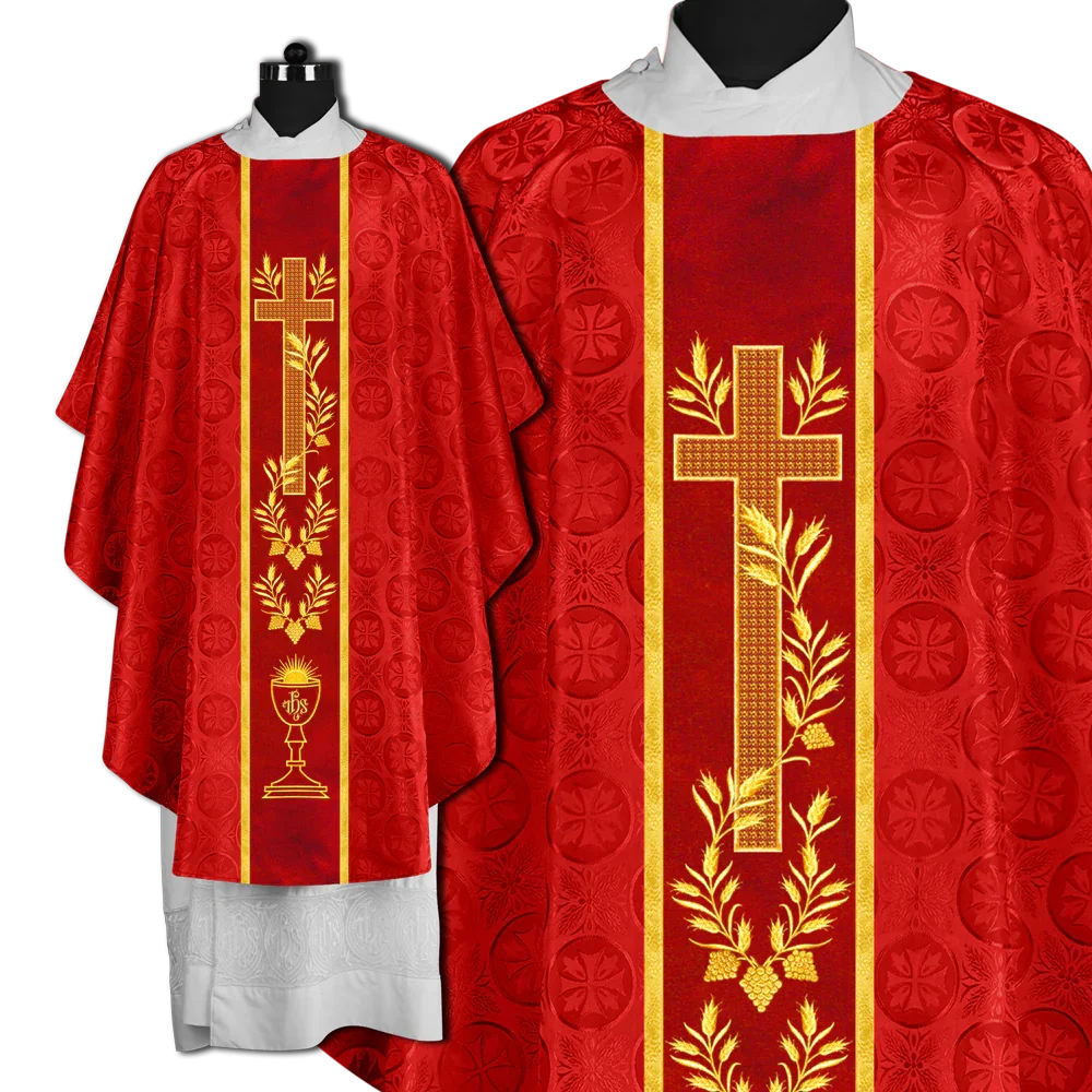 Traditional Liturgical Chasuble with Ornate Embroidered Orphrey – PSG ...