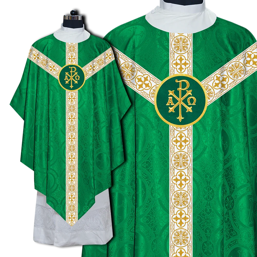 Traditional Pugin Style Chasuble Adorned with White Braids – PSG VESTMENTS