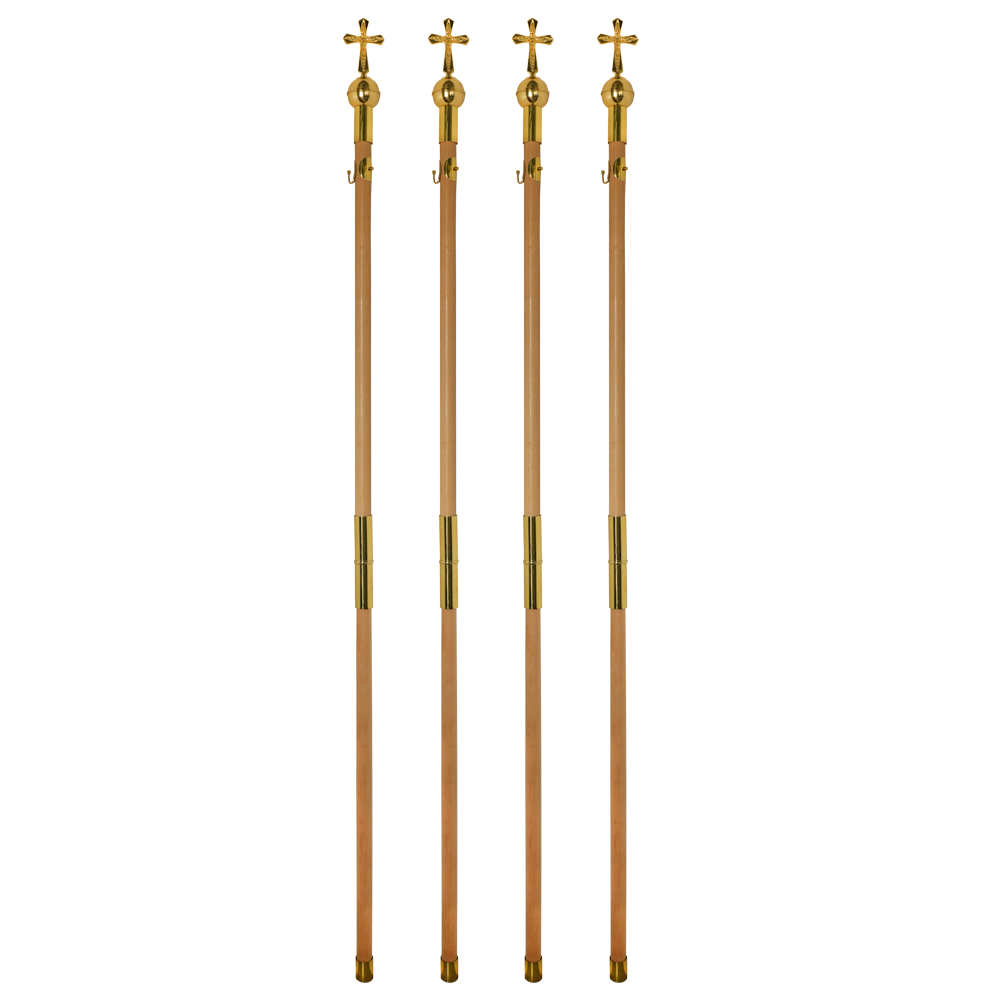 Wooden Processional Canopy Poles with Gold Cross Tops - Set of 4 – PSG ...