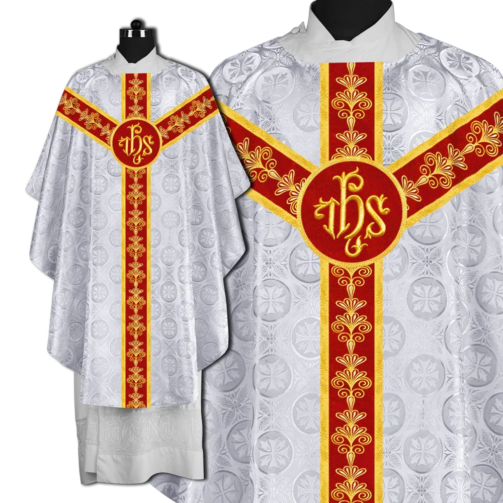 Priest Chasuble Vestment with Liturgical Embroidered Motif – PSG VESTMENTS