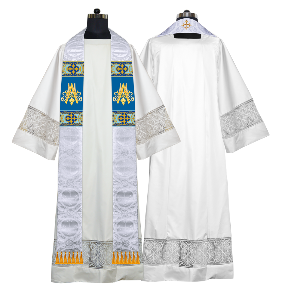 Marian Clergy Stole Vestment with Woven Braids – PSG VESTMENTS