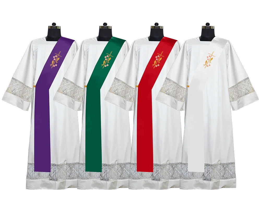 Deacon Stoles Set of Four – Embroidered Motif | PSG VESTMENTS