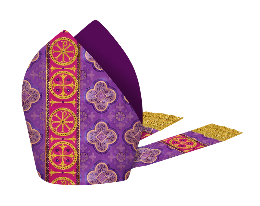 Bishop Mitre - Traditional Mitre with Ornate Orphrey | PSG VESTMENTS