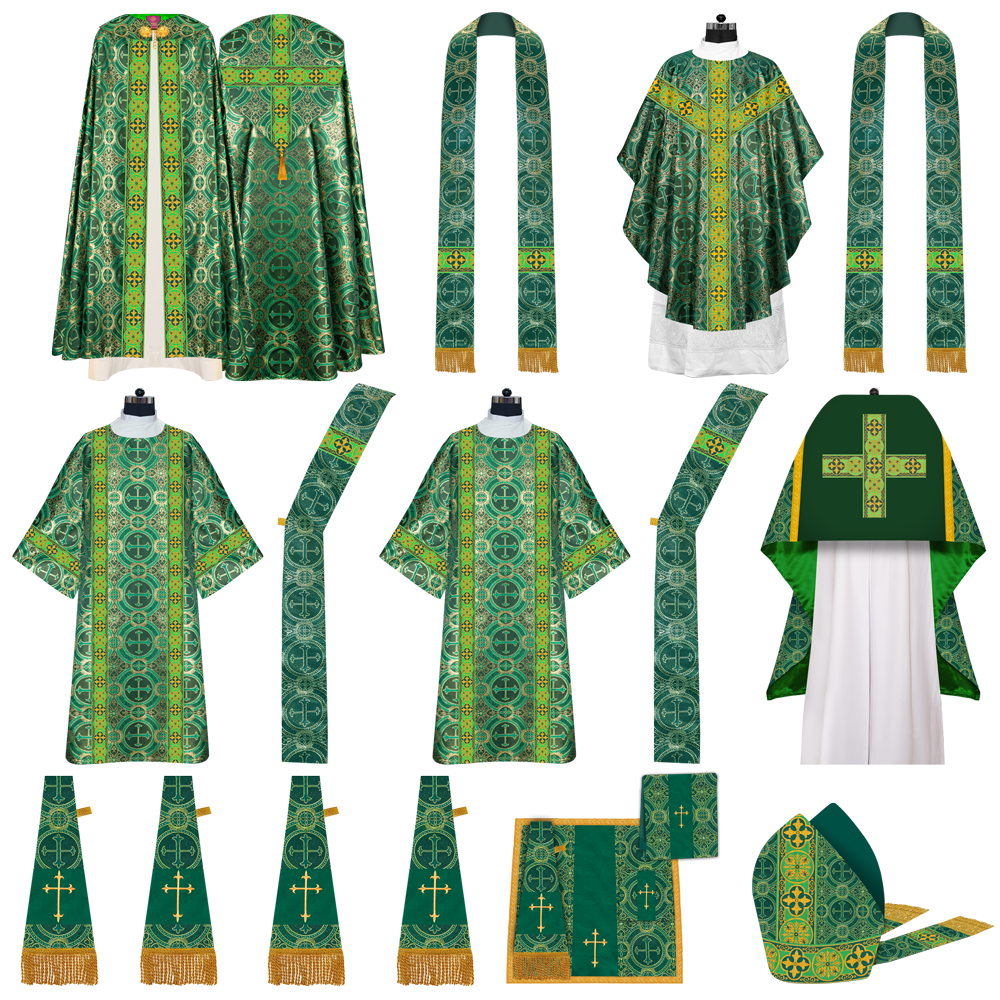 Gothic Highline Mass set Vestments with Orphrey – PSG VESTMENTS