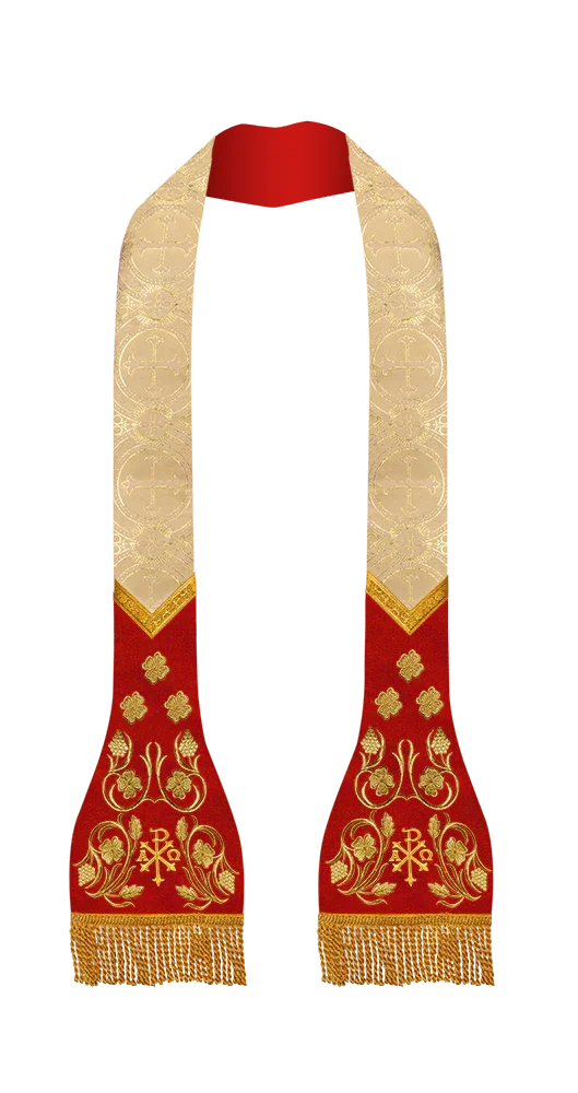 Handmade Roman Stole with Grapes Embroidery – PSG VESTMENTS