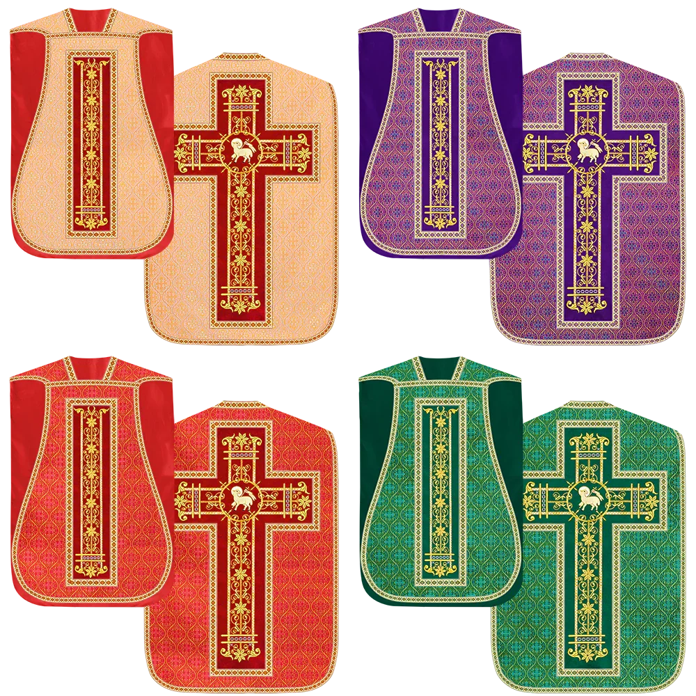 Set of Four Catholic Roman Chasuble Vestments – PSG VESTMENTS