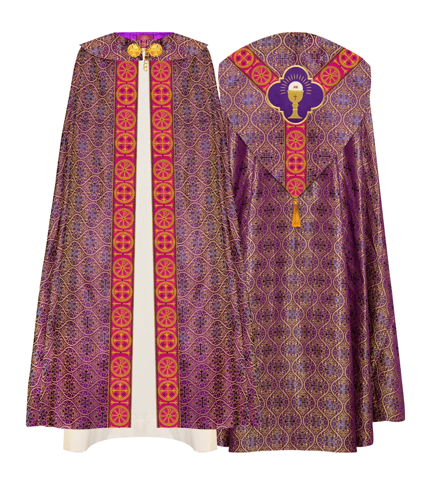 Liturgical Gothic Cope Vestment with Braided Orphrey - PSG VESTMENTS