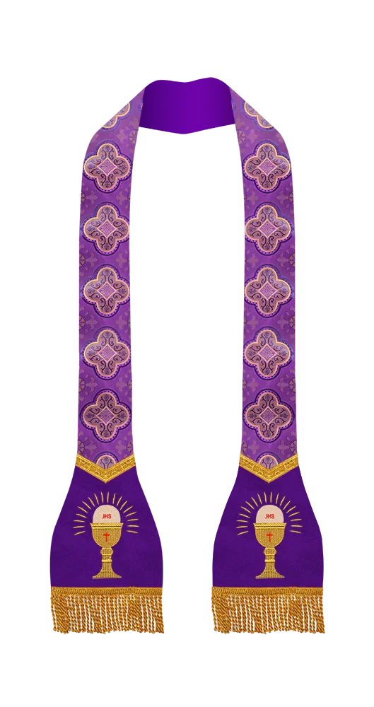 Catholic Stole – Embroidered Motif | PSG VESTMENTS
