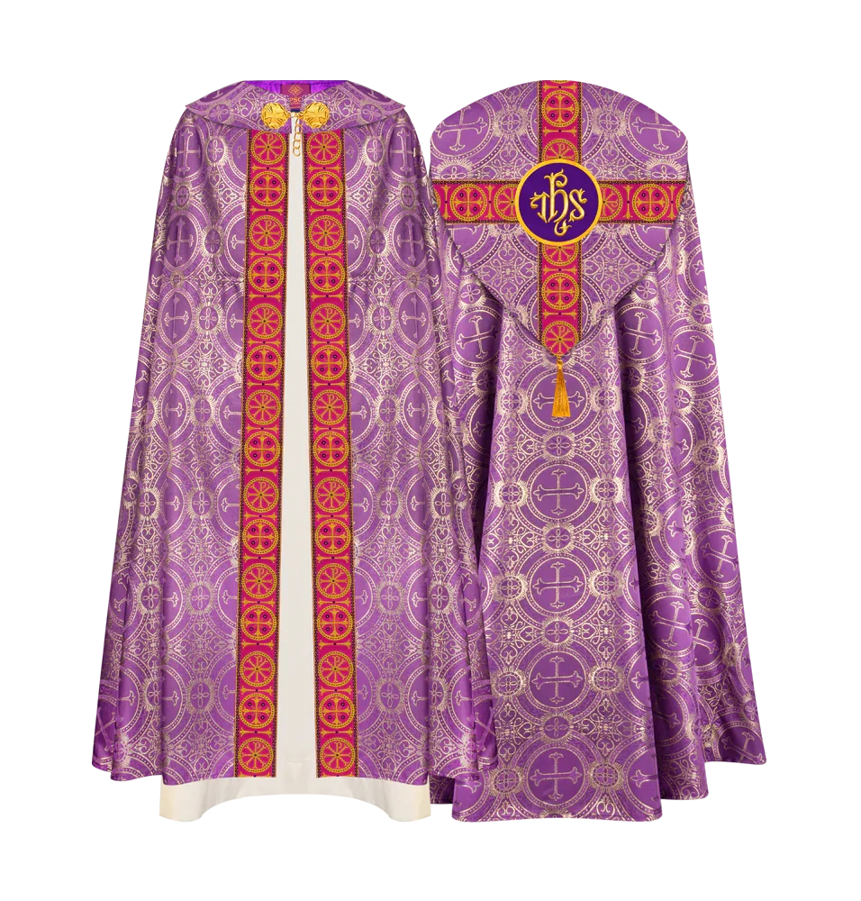 Handmade Gothic Cope with Designer Lace – PSG VESTMENTS