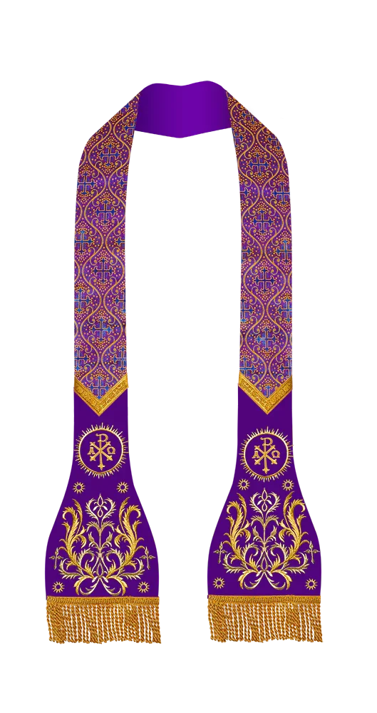 Embroidered Roman Stole – PSG VESTMENTS Premium Liturgical Vestment