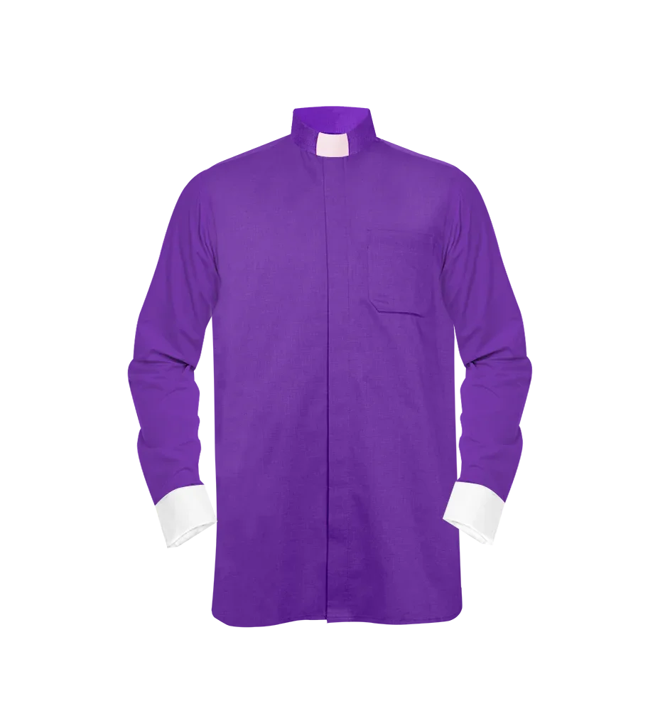 Violet Long-Sleeve Clergy Shirt - PSG VESTMENTS