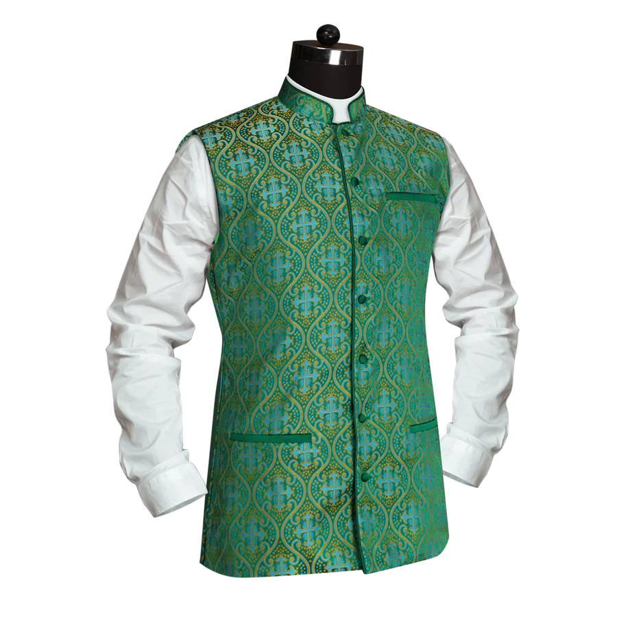 Clergy Vest Ogee-Green – PSG VESTMENTS